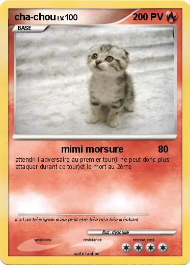 Pokémon cha chou - mimi morsure - Ma carte Pokémon