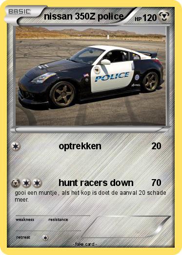 Pokémon nissan 350Z police - optrekken - My Pokemon Card