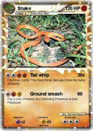 Pokémon Snake 141 141 - Tail whip - My Pokemon Card