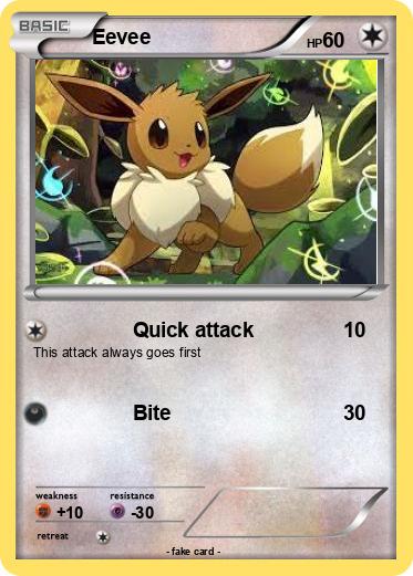 Pokémon Eevee 2550 2550 - Quick attack - My Pokemon Card