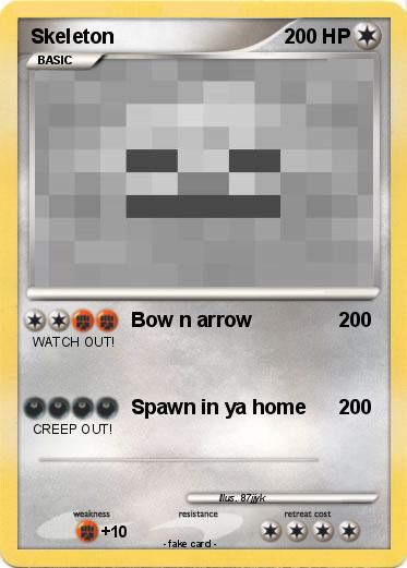 Pokémon Skeleton 289 289 - Bow n arrow - My Pokemon Card