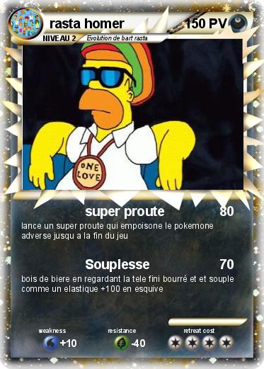 Pokémon rasta homer 3 3 - super proute - Ma carte Pokémon