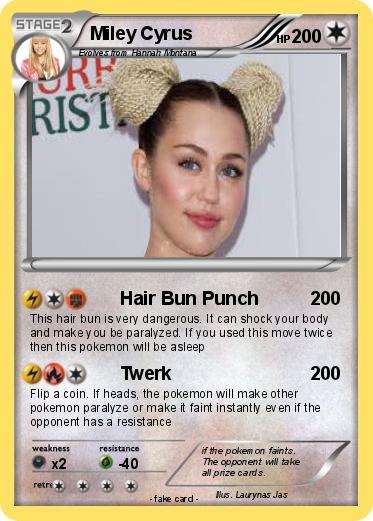 Pokémon Miley Cyrus 439 439 - Hair Bun Punch - My Pokemon Card