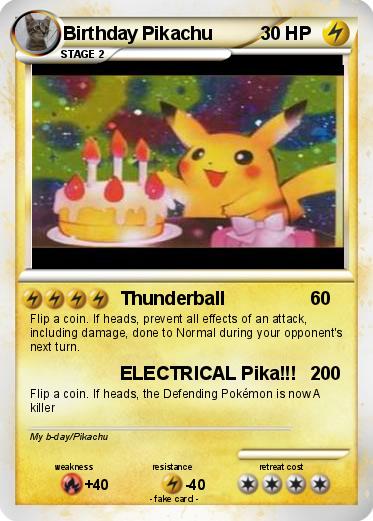 Pokémon Birthday Pikachu 61 61 - Thunderball - My Pokemon Card