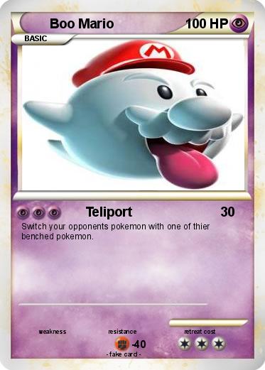 Pokémon Boo Mario 40 40 - Teliport - My Pokemon Card
