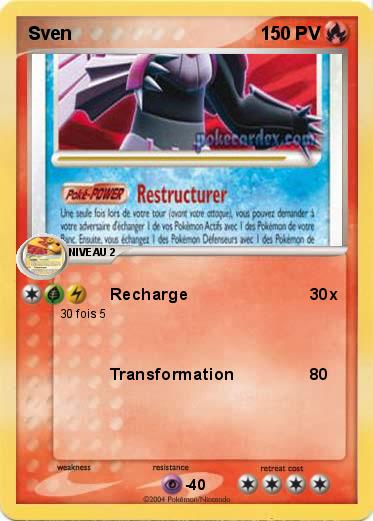 Pokémon Sven - Recharge - Ma carte Pokémon