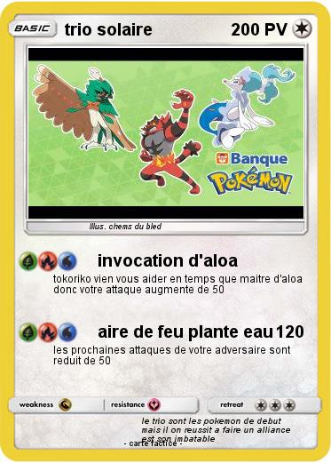 Pokémon trio solaire - invocation d'aloa - Ma carte Pokémon