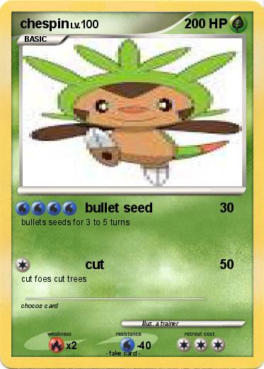 Pokémon chespin 513 513 - bullet seed - My Pokemon Card