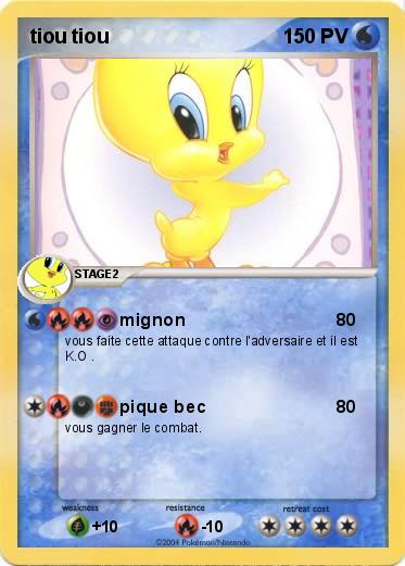 Pokémon tiou tiou - mignon - Ma carte Pokémon