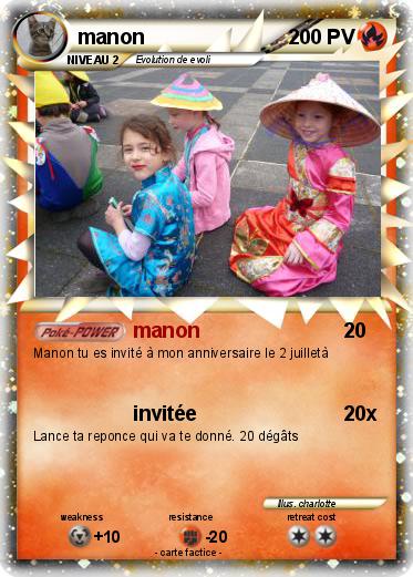 Pokémon manon 135 135 - manon - Ma carte Pokémon