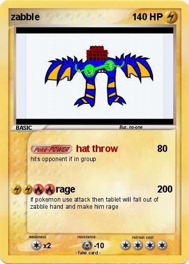 Pokémon zabble - hat throw - My Pokemon Card