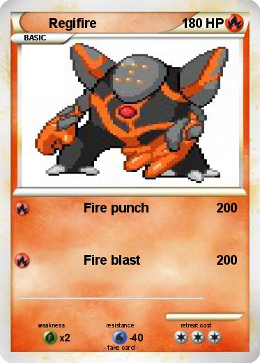 Pokémon Regifire 17 17 - Fire punch - My Pokemon Card