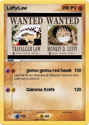 Pokémon Luffy Law - gomu gomu red hawk - Ma carte Pokémon