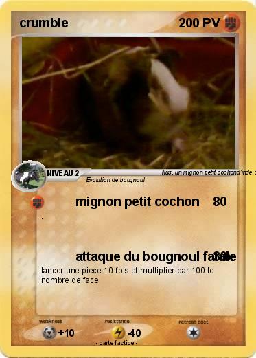 Pokémon crumble - mignon petit cochon - Ma carte Pokémon