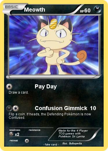 Pokémon Meowth 304 304 - Pay Day - My Pokemon Card
