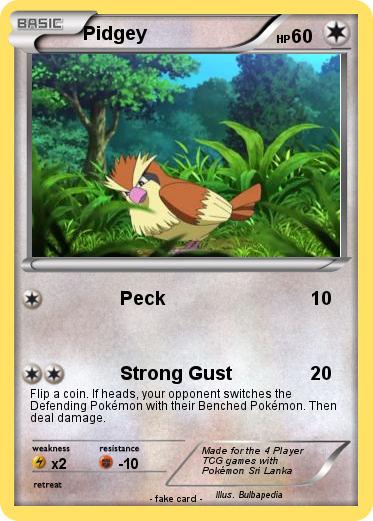 Pokémon Pidgey 204 204 - Peck - My Pokemon Card