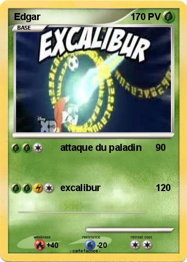 Pokémon Edgar 63 63 - attaque du paladin - Ma carte Pokémon