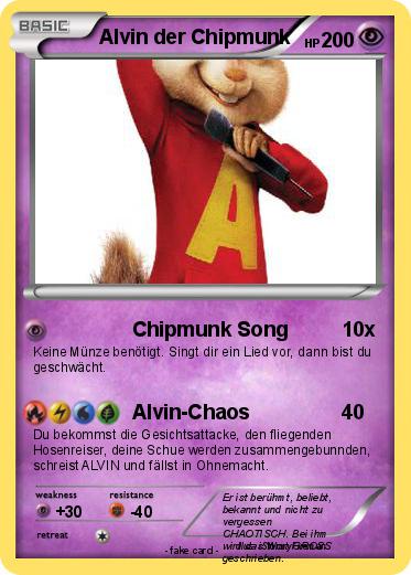 Pokémon Alvin der Chipmunk - Chipmunk Song - My Pokemon Card