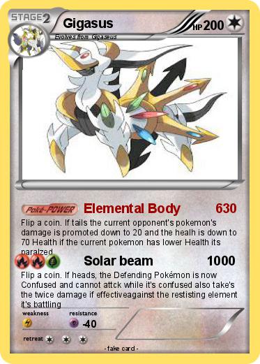 Pokémon Gigasus - Elemental Body 630 - My Pokemon Card