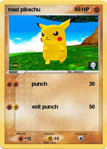 Pokémon mad pikachu 21 21 - punch - My Pokemon Card