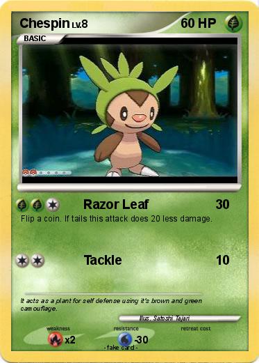 Pokémon Chespin 184 184 - Razor Leaf - My Pokemon Card