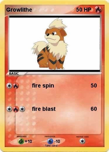 Pokémon Growlithe 208 208 - fire spin - My Pokemon Card
