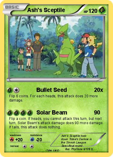 Pokémon Ash s Sceptile 15 15 - Bullet Seed - My Pokemon Card