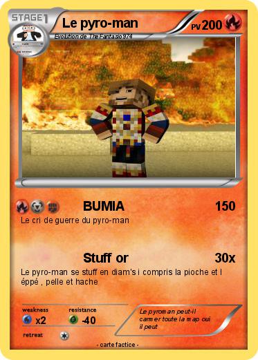 Pokémon Le pyro man - BUMIA - Ma carte Pokémon