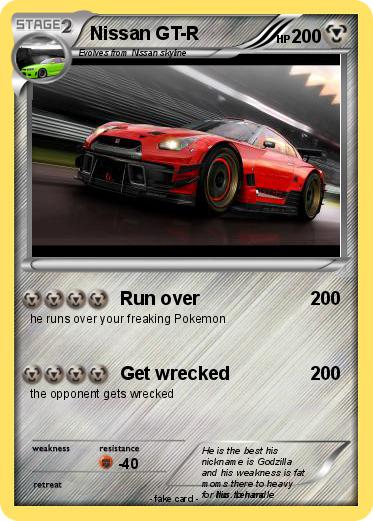 Pokémon Nissan GT R 10 10 - Run over - My Pokemon Card
