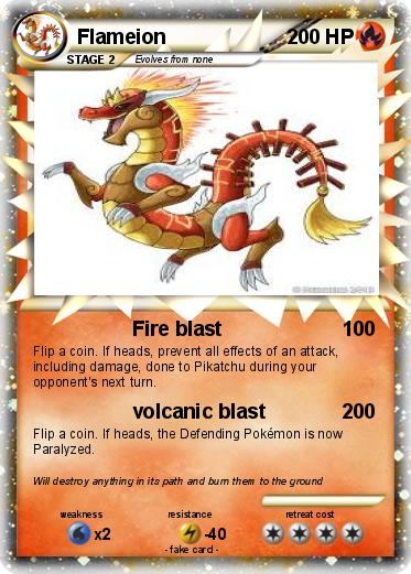 Pokémon Flameion 1 1 - Fire blast - My Pokemon Card
