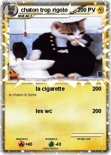 Pokémon chaton trop rigolo 4 4 - la cigarette - Ma carte Pokémon