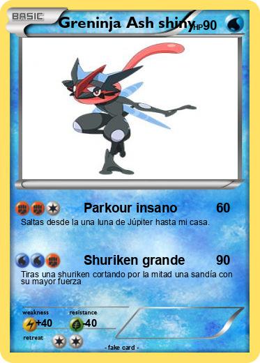 Pokémon Greninja Ash shiny 1 1 - Parkour insano - Mi carta pokémon