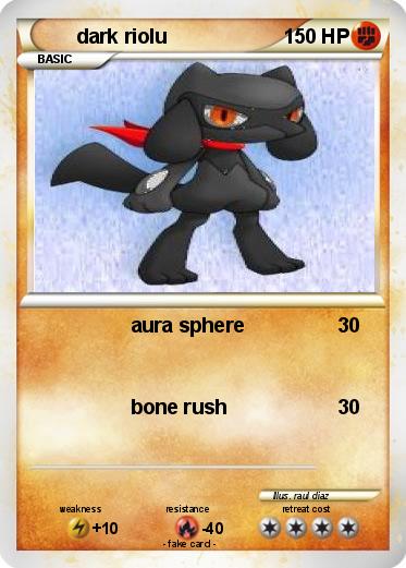 Pokémon dark riolu 1 1 - aura sphere - My Pokemon Card