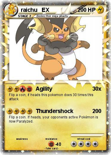 Pokémon raichu EX 244 244 - Agility - My Pokemon Card