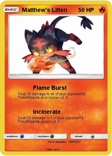 Pokémon Sasha s Litten - Flame Burst - My Pokemon Card