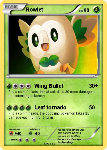 Pokémon Rowlet 7 7 - Wing Bullet - My Pokemon Card