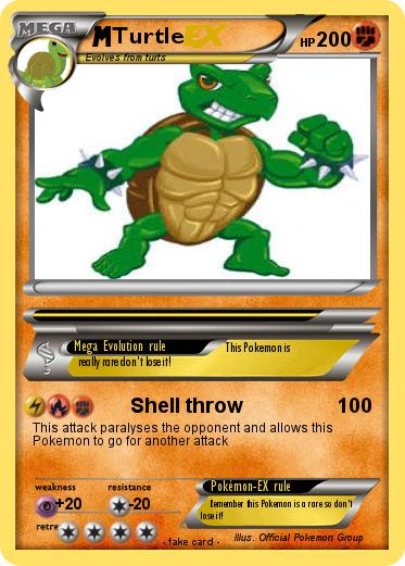 Pokémon Turtle 655 655 - Shell throw - My Pokemon Card