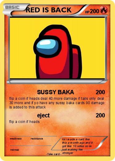 Pokémon RED IS BACK - SUSSY BAKA - My Pokemon Card