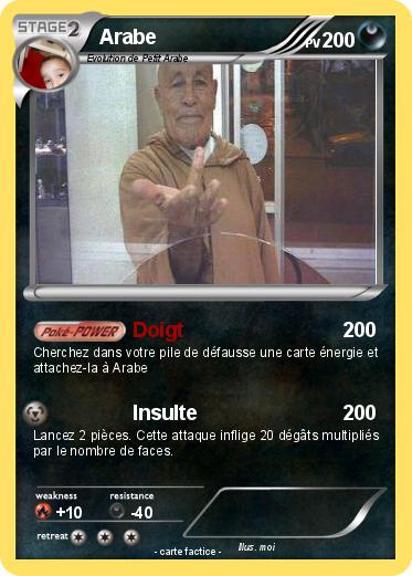 Pokémon Arabe 20 20 - Doigt - Ma carte Pokémon
