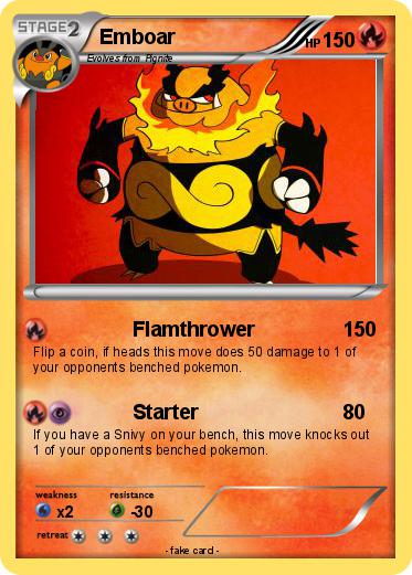 Pokémon Emboar 1360 1360 - Flamthrower - My Pokemon Card