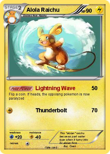 Pokémon Alola Raichu 10 10 - Lightning Wave - My Pokemon Card
