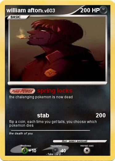 Pokémon william afton 1 1 - spring locks - My Pokemon Card