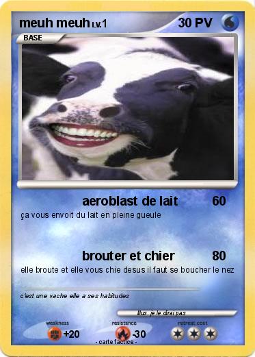 Pokémon meuh meuh 1 1 - aeroblast de lait - Ma carte Pokémon