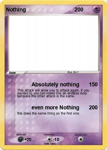 Pokémon Nothing 668 668 - Absolutely nothing - My Pokemon Card