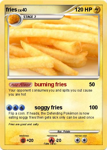 Pokémon fries 38 38 - burning fries - My Pokemon Card