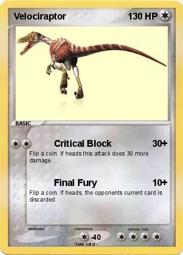 Pokémon Velociraptor 226 226 - Critical Block - My Pokemon Card