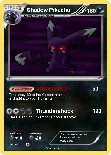 Pokémon Shadow Pikachu 958 958 - Absorbance - My Pokemon Card