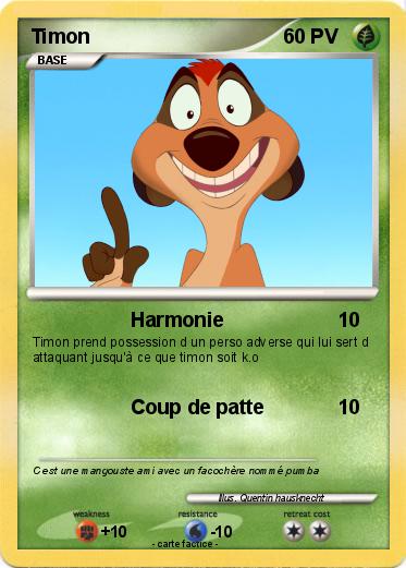 Pokémon Timon 61 61 - Harmonie - Ma carte Pokémon
