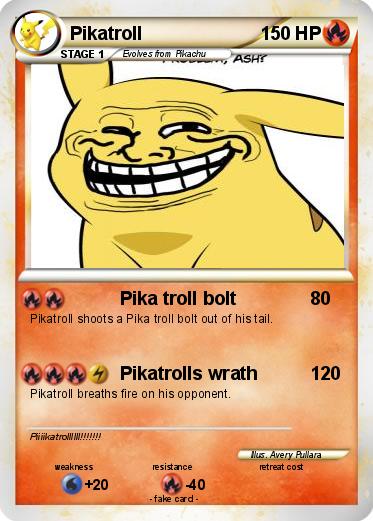 Pokémon Pikatroll 9 9 - Pika troll bolt - My Pokemon Card