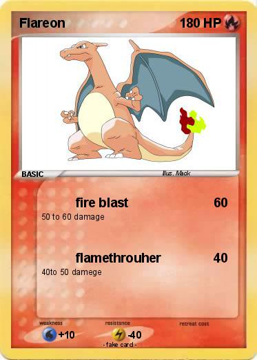 Pokémon Flareon 562 562 - fire blast - My Pokemon Card